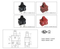 China Brown Housing Push Button Switch 10A 250VAC Double Pole Screw Terminal for sale