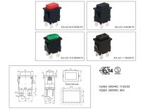 China Black Plastic Flat Cap Push Button Switch IP65 Rated with 100,000 Electrical Cycles and Corrosion Resistance for sale