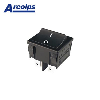 China Arcolps RL3-2 Series 4P ON-OFF Rocker Switch Black PVC Cap 16A 250V 200000 Cycle Life for Industrial Equipment for sale
