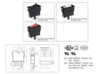 China Heavy Duty RL3-4(S) Series On/Off SPST Rocker Switch White Cap Black Housing for Listed 250V 16A 200,000 Mechanical Life for sale