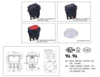 China 6 Pin DPDT Rocker Switch RL3 5X Series 10A 125VAC on OFF on Printed Cap CQC UL Approved for Electrical Control Systems for sale