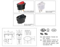 China Illuminated Red Black Rocker Switch 3P Spst on Off Plastic Electrical Component for Appliances Power Tools With Ul Certification for sale