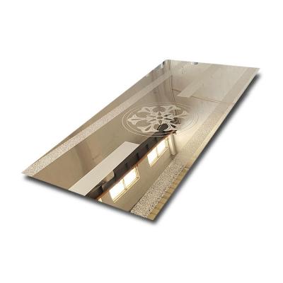 China 1500mm Golden Color Decorative Stainless Steel Sheet For Elevator Cabins for sale