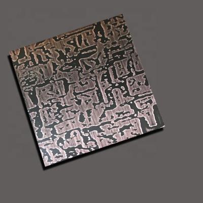 China Hairline Antique Copper Honeycomb Stainless Steel Sheet 304 Textured for sale