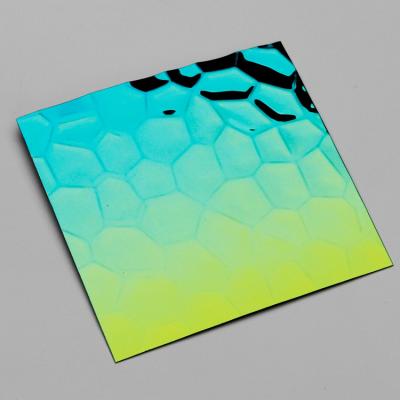China 201 Color Pvd Decorative Stainless Steel Sheet Water Ripple Wave Stamped Metal Sheet for sale