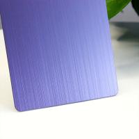 China BIS Brushed Stainless Steel Sheet PVD Color Coating Purple 304 Stainless Steel Hairline Plate for sale