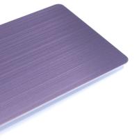 China BIS Brushed Stainless Steel Sheet PVD Color Coating Purple 304 Stainless Steel Hairline Plate for sale
