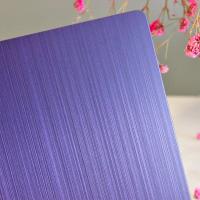 China BIS Brushed Stainless Steel Sheet PVD Color Coating Purple 304 Stainless Steel Hairline Plate for sale