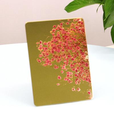 China Aisi 201 304 410 430 4X8 Gold Mirror Stainless Steel Sheet Rose Gold Color for sale