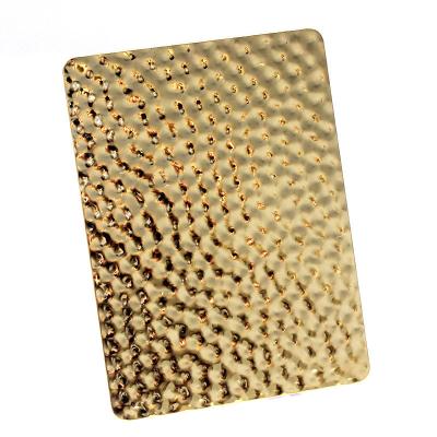 China Golden Water Ripple Hammered Decorative Stainless Steel Sheet For Ceilings Walls And Plates for sale