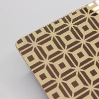 China SS304 Stainless Steel Plate Mirror Finish Rose Gold Etched Elevator Sheet for sale