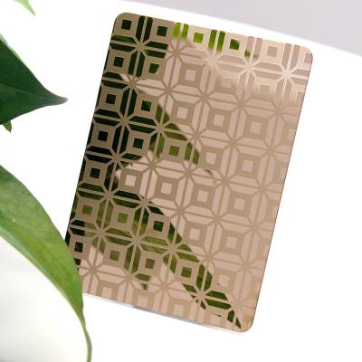 China STS 304 stainless steel plates 201 Cold Rolled Mirror Rose Gold Etched 316 SS Sheet For Decoration for sale