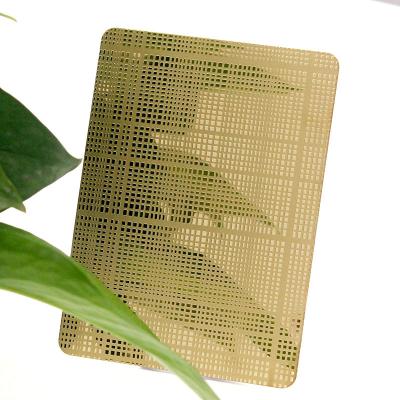 China 2mm 3mm Mirror Pattern Etched Stainless Steel Sheet For Lobby Background Wall Panels for sale