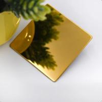 China Titanium Gold Color Coated Stainless Steel Sheet Mirror Finish Customize Size for sale