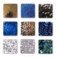 China 1000mm Width Stainless Steel Square Plate 316 Grade 3D Stamped Water Ripple for sale