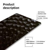 China Black Water Ripple Stainless Steel Sheet Ss 201 304 Metal Decorative Plate for sale
