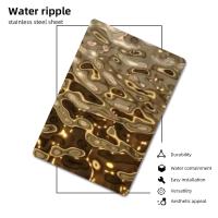 China Champagne Gold Color Water Ripple Stainless Steel Sheet 0.3mm 0.4mm Thickness for sale
