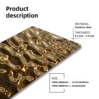 China Champagne Gold Color Water Ripple Stainless Steel Sheet 0.3mm 0.4mm Thickness for sale