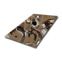 China PVD Silver Gray Stainless Steel Water Ripple Metal Sheet 4 X 4mm 4 X 8mm Custom Steel Plate for sale
