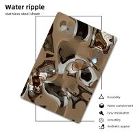 China PVD Silver Gray Stainless Steel Water Ripple Metal Sheet 4 X 4mm 4 X 8mm Custom Steel Plate for sale