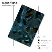 China Blue Ripple Pvd Metal Decorative Sheet Water Wave Stainless Steel Panel for sale