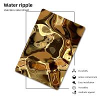 China Titanium Gold Mirror Water Ripple Stainless Steel Sheet For Wall Decorative Panels for sale