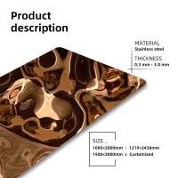 China Golden Large Water Ripple Stainless Steel Sheet Decorative Wall Panel Wear Resistance for sale