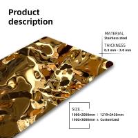 China Custom Decor Embossed Metal Sheets Water Ripple Stainless Plate 1000mm Width for sale