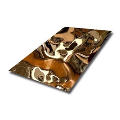 China 316 Water Ripple Stainless Steel Sheet With Golden Hammered Finish for sale