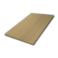 China 1219*2438mm 0.55mm 304 Stainless Steel Sheet Antique Brass Hairline AFP Design Plate for sale