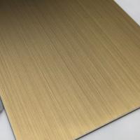 China 1219*2438mm 0.55mm 304 Stainless Steel Sheet Antique Brass Hairline AFP Design Plate for sale