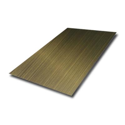 China 304 316 Brushed Bronze Antique Stainless Steel Sheet Wall Decoration 2mm Thickness for sale