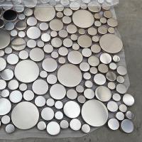 China Stainless Steel Silver Mosaic Tiles Bathroom 8mm Metallic Penny Tile Grand Metal for sale
