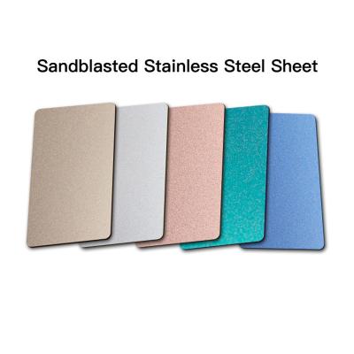 China 201 304 Decorative Stainless Steel Sheet 1.0mm Bead Blasted Color Metal Sheet For Wall Panel for sale