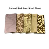 China Sus304 Pvd Coated SS Sheet Mirror Etched Decorative Metal Sheets for sale