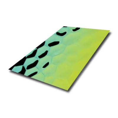 China Titanium Gold Stamped Stainless Steel Sheet For Walls Mirror Embossed Hammered Plate for sale