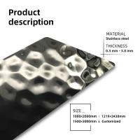 China Water Ripple Finish Hammered Black Stainless Steel Decorative Sheet For Wall Cladding for sale