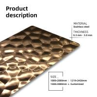 China 201 304 316 Rose Gold Water Ripple Hammered Stainless Steel Sheet 0.5mm 0.8mm 1.0mm 1.2mm Ss  Steel Plate for sale