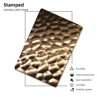 China TUV Decorative Stainless Steel Sheet 304 Wall Panels Water Ripple Hammered Color for sale