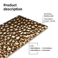 China Mirror Gold Pvd Color Water Wave Ripple Stainless Steel Panel Stamped Ripple Sheet for sale
