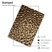 China Mirror Gold Pvd Color Water Wave Ripple Stainless Steel Panel Stamped Ripple Sheet for sale