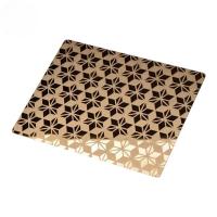 China Customized Etched Patterned Stainless Steel Sheet PVD Colored SS Decorative Metal Plate for sale