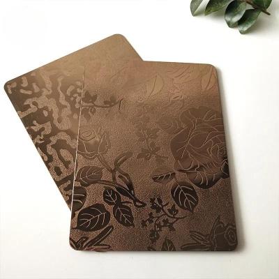 China 8K Mirror Etched Stainless Steel Sheet AISI 304 316 Gold Plated For Ceiling Elevator Door for sale