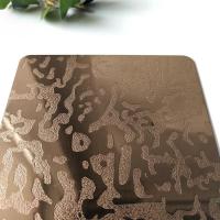 China 8K Mirror Etched Stainless Steel Sheet AISI 304 316 Gold Plated For Ceiling Elevator Door for sale
