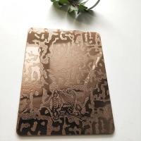 China Champagne Gold Rose Gold Bronze 304 Stainless Steel Sheet Etched Mirror Decorative Panel for sale