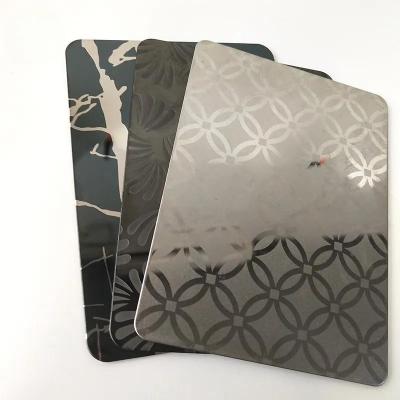 China 1.2mm Black 304 Rose Gold Etched Stainless Steel Sheet Mirror SS Fabrication Plate Metal for sale
