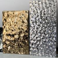 China 316 Cold Rolled Etching Water Ripple Stainless Steel Sheet Gold Color Mirror Thick 3.0 mm for sale