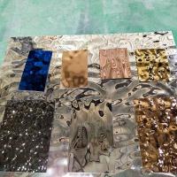 China 316 Cold Rolled Etching Water Ripple Stainless Steel Sheet Gold Color Mirror Thick 3.0 mm for sale