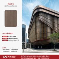 China Elevate Architectural Exteriors Brushed Stainless Steel Sheet Gold Plated For Wall Cladding BIS for sale