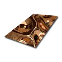 China Rose Gold Water Ripple Stainless Steel Sheet 3.0mm Thickness Water Ripple Stainless Steel Panel for sale